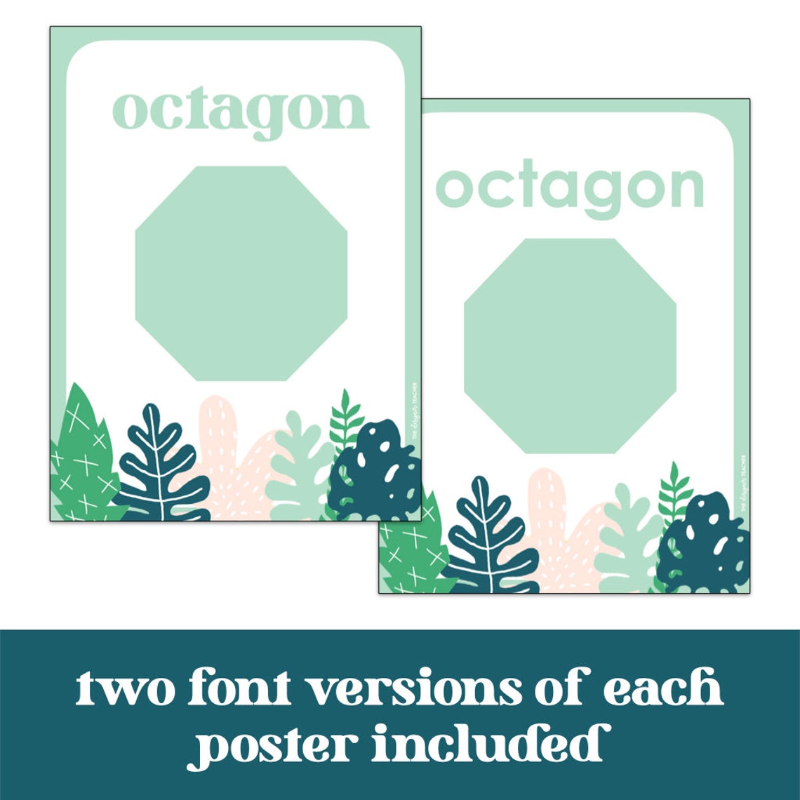 Modern Tropical Jungle Theme 2D and 3D Shapes Posters - Etsy