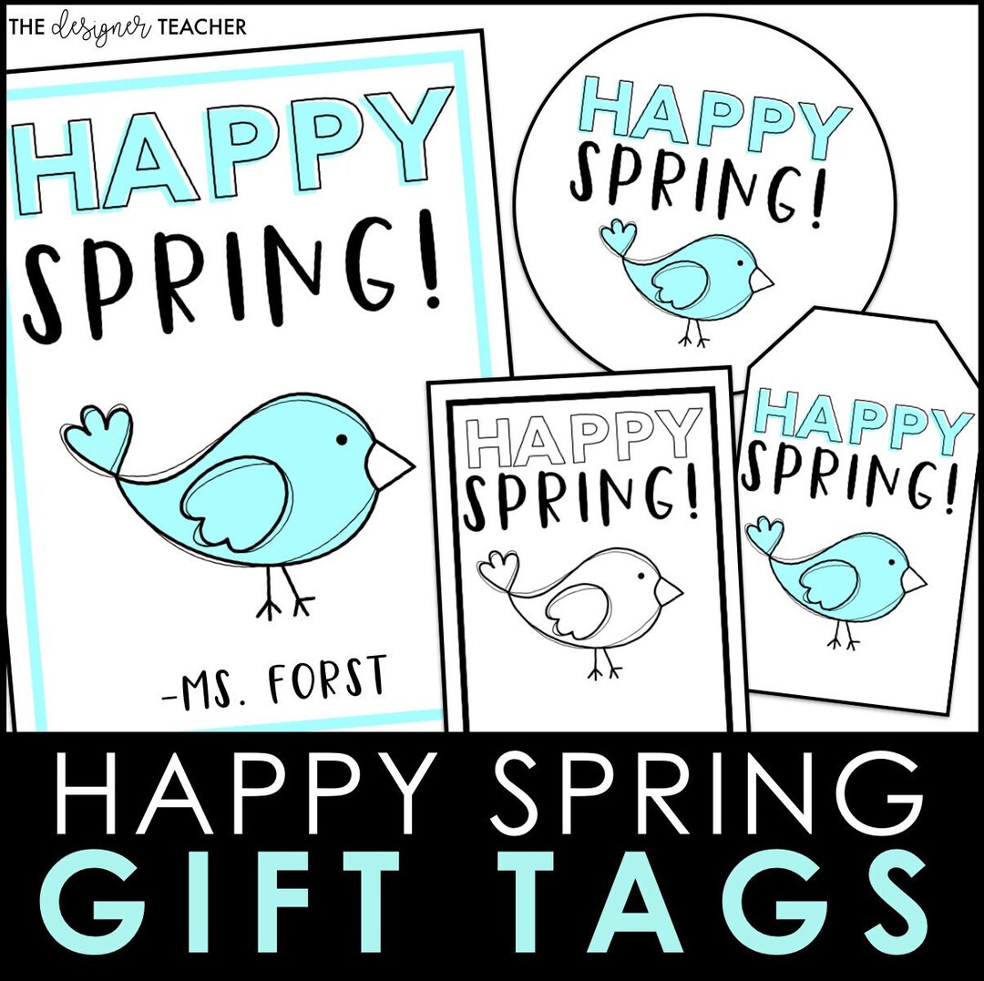 Editable Happy Spring Gift Tags & Cards for Students, Teachers ...