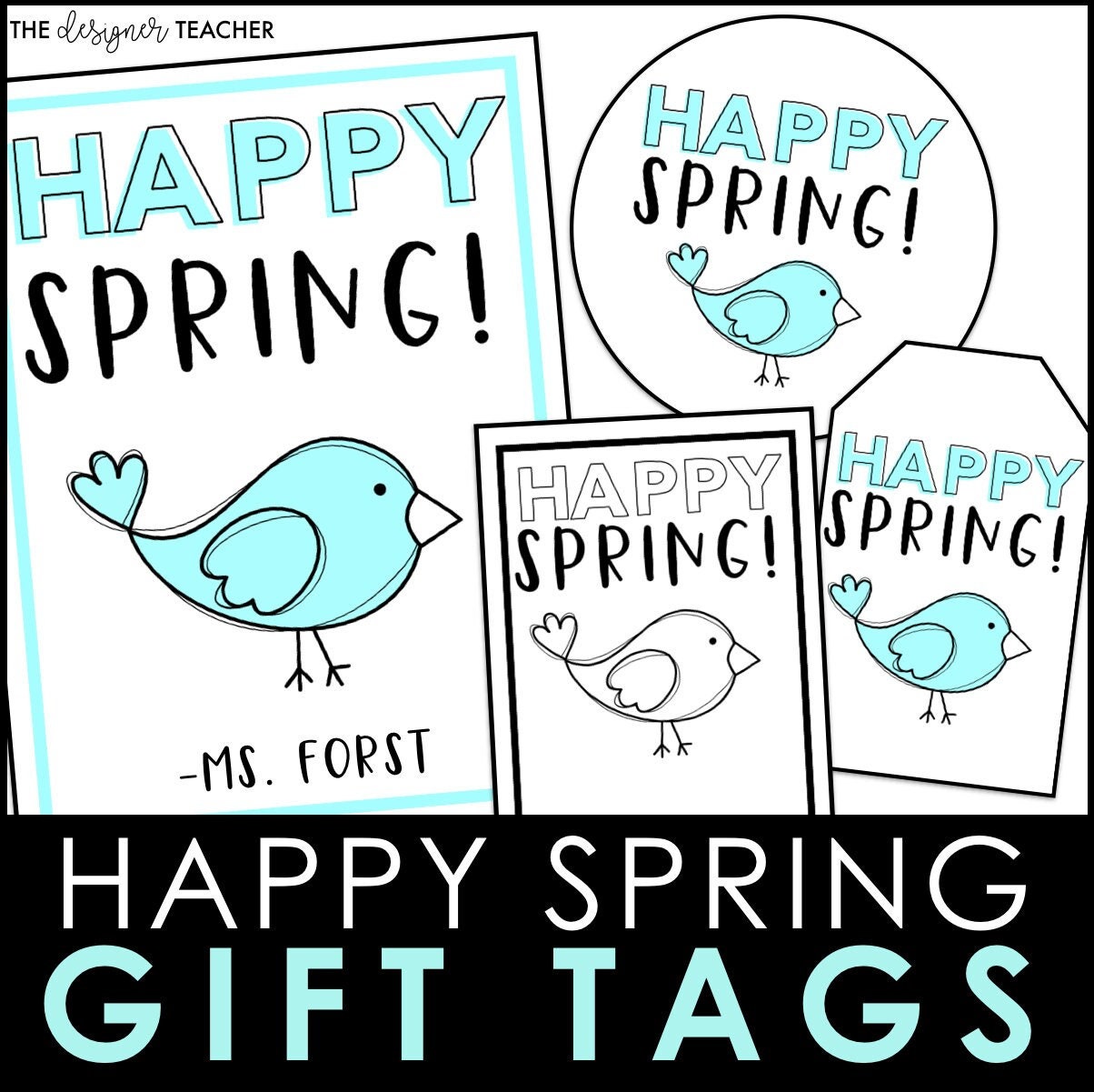 Editable Happy Spring Gift Tags & Cards for Students, Teachers ...
