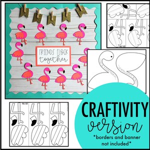 Friendship Flamingo Bulletin Board and Summer Door Decor Craft - Etsy