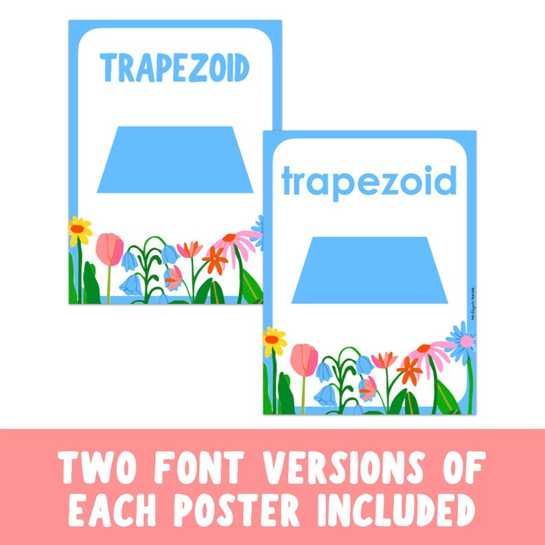 Bright Garden 2D and 3D Shapes Posters Classroom Decor - Etsy