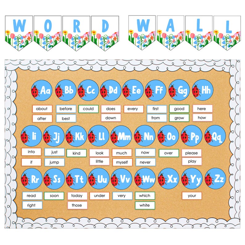 Editable Word Wall Display Bright Garden Theme Floral Classroom Decor ...