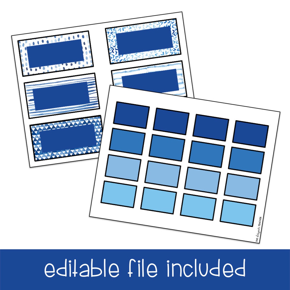 Editable Teacher Toolbox Labels With Blue Watercolor Theme - Etsy