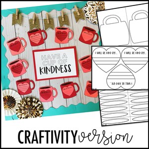 Cup of Kindness Bulletin Board Kit and Door Decor Hot Chocolate Craft ...