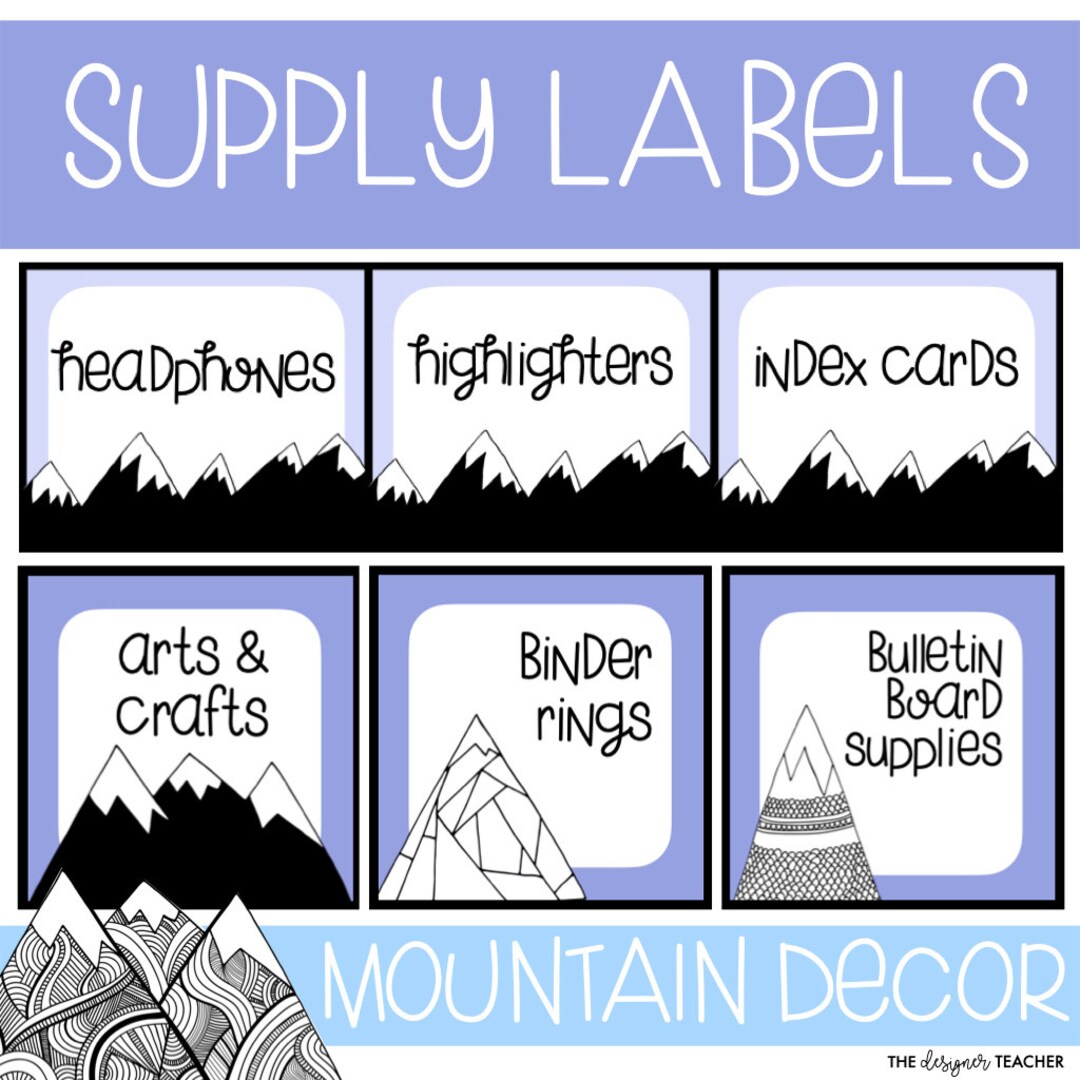 Editable Supply Labels for Target Pocket Labels Mountain Theme | Nature ...