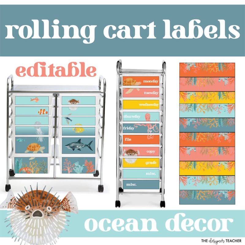 Teacher Rolling Cart - Etsy