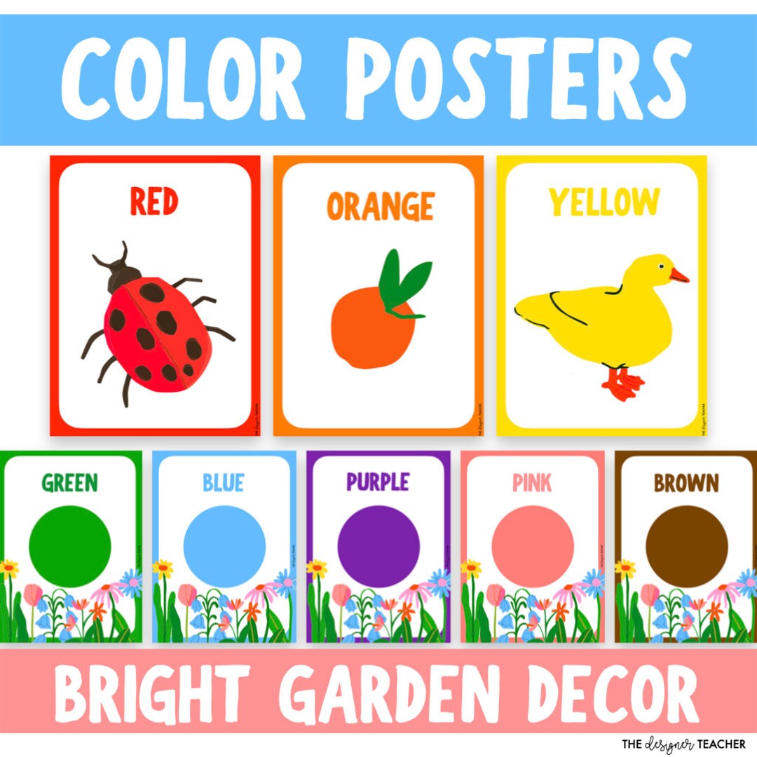 Bright Garden Theme Colors Posters Classroom Decor - Etsy