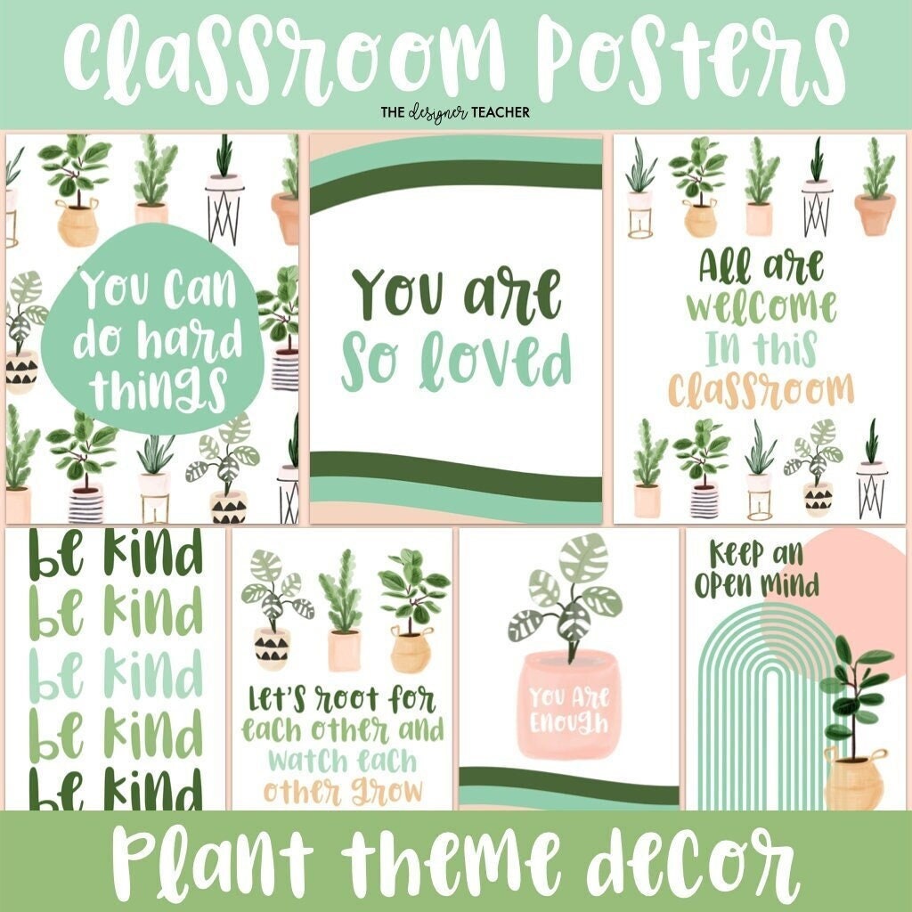 Inspirational Growth Mindset Inclusive Classroom Posters Plant Theme - Etsy