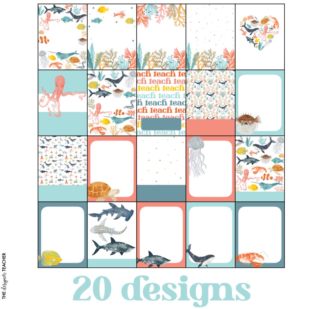 Ocean Theme Under the Sea Editable Binder Covers & Spines | Printable ...