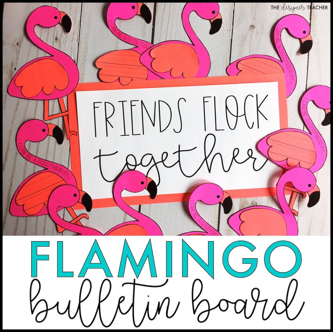 Friendship Flamingo Bulletin Board and Summer Door Decor Craft - Etsy