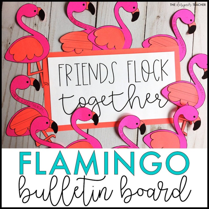 Friendship Flamingo Bulletin Board and Summer Door Decor Craft - Etsy
