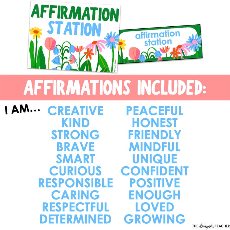 Bright Garden Flowers Theme Affirmation Station Mirror Display ...