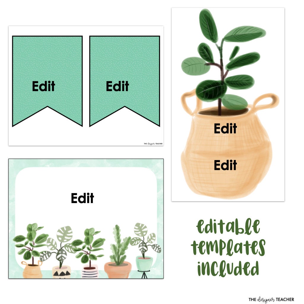 Plant Theme Editable Classroom Birthday Bulletin Board Display - Etsy