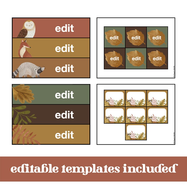 Editable Classroom Calendar Kit | Boho Woodland Forest Nature Theme ...