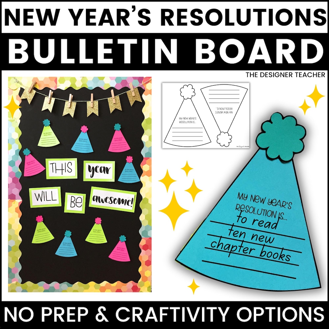 New Year 2026 January Bulletin Board & Door Decor New Year's ...