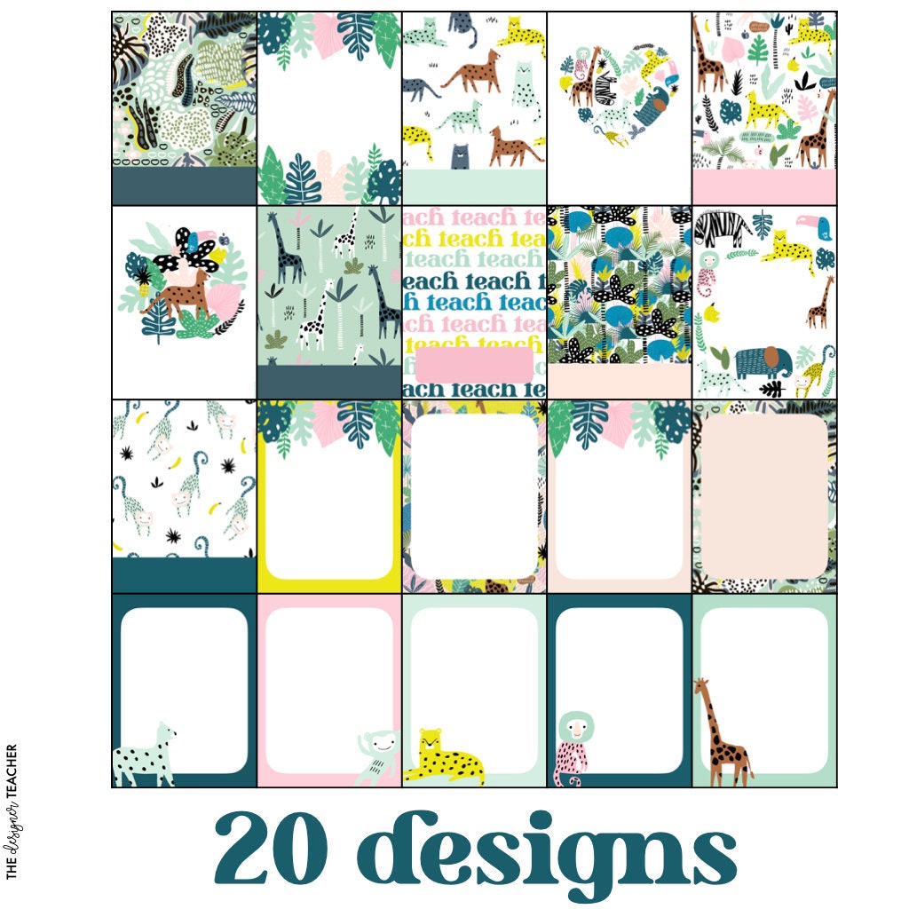 Modern Tropical Jungle Editable Binder Covers & Spines for Classroom ...