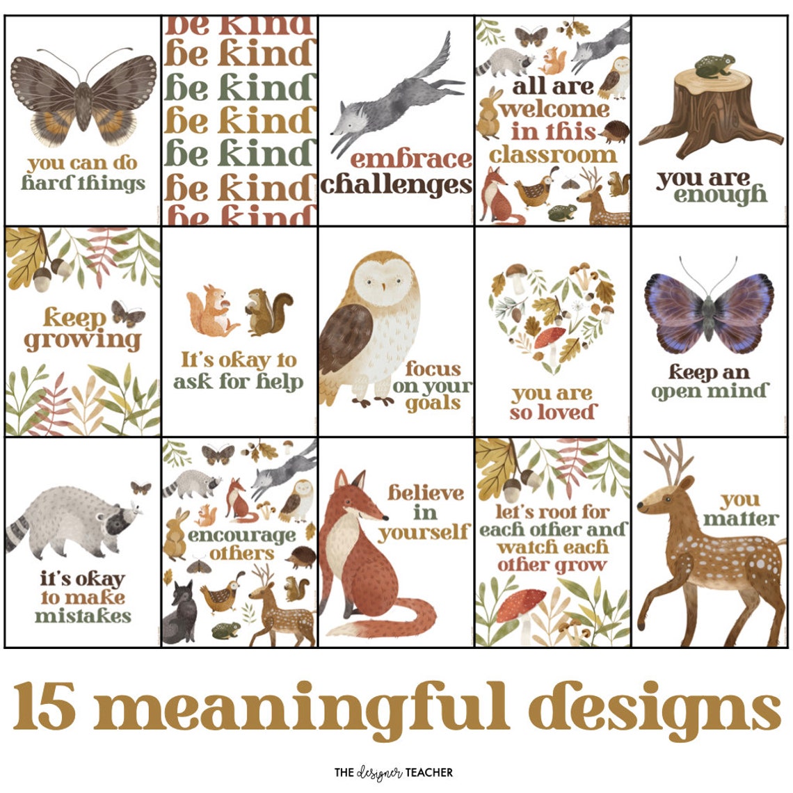 Inspirational Growth Mindset Inclusive Boho Woodland Forest Classroom ...