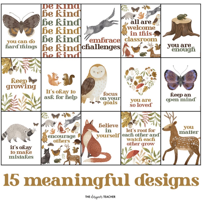 Inspirational Growth Mindset Inclusive Boho Woodland Forest Classroom ...