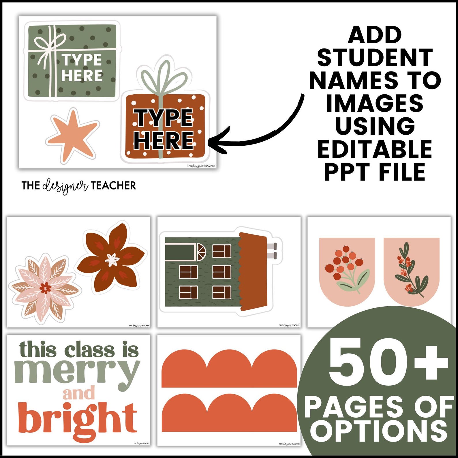 December Holiday Christmas Bulletin Board Kit, Merry and Bright Door ...