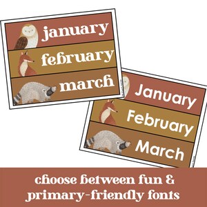 Editable Classroom Calendar Kit | Boho Woodland Forest Nature Theme ...