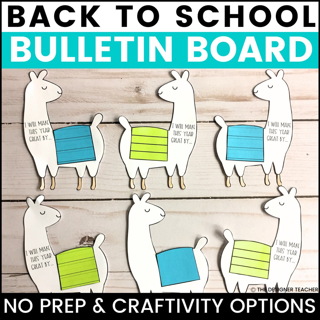 Back to School Llama Bulletin Board & Door Decor Craft: New School Year ...