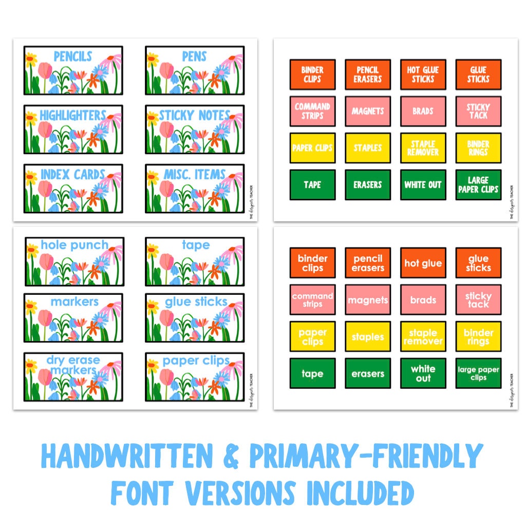 Editable Teacher Toolbox Labels With Bright Garden Theme | Colorful ...