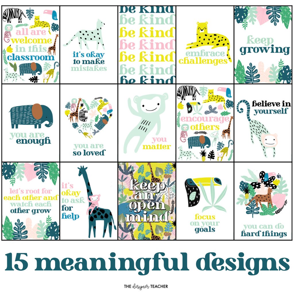 Inspirational Growth Mindset Inclusive Modern Tropical Jungle - Etsy