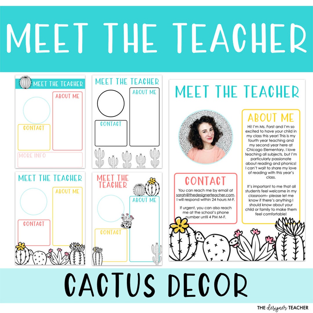 Editable Cactus Theme Meet the Teacher Template - Etsy
