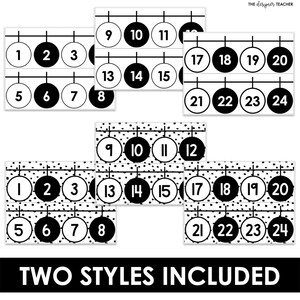 Black & White Speckled Boho Dalmatian Dots Number Line Neutral Minimal ...