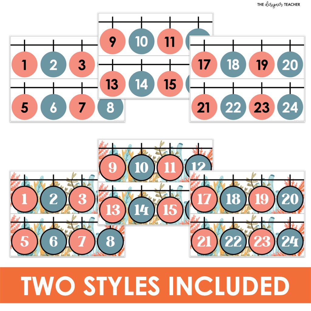 Ocean Theme Under the Sea Number Line to 100 to 120 Classroom Decor - Etsy