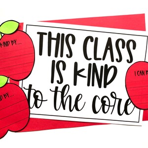 Kindness Bulletin Board and Apple Craft Door Decor • Fall September ...