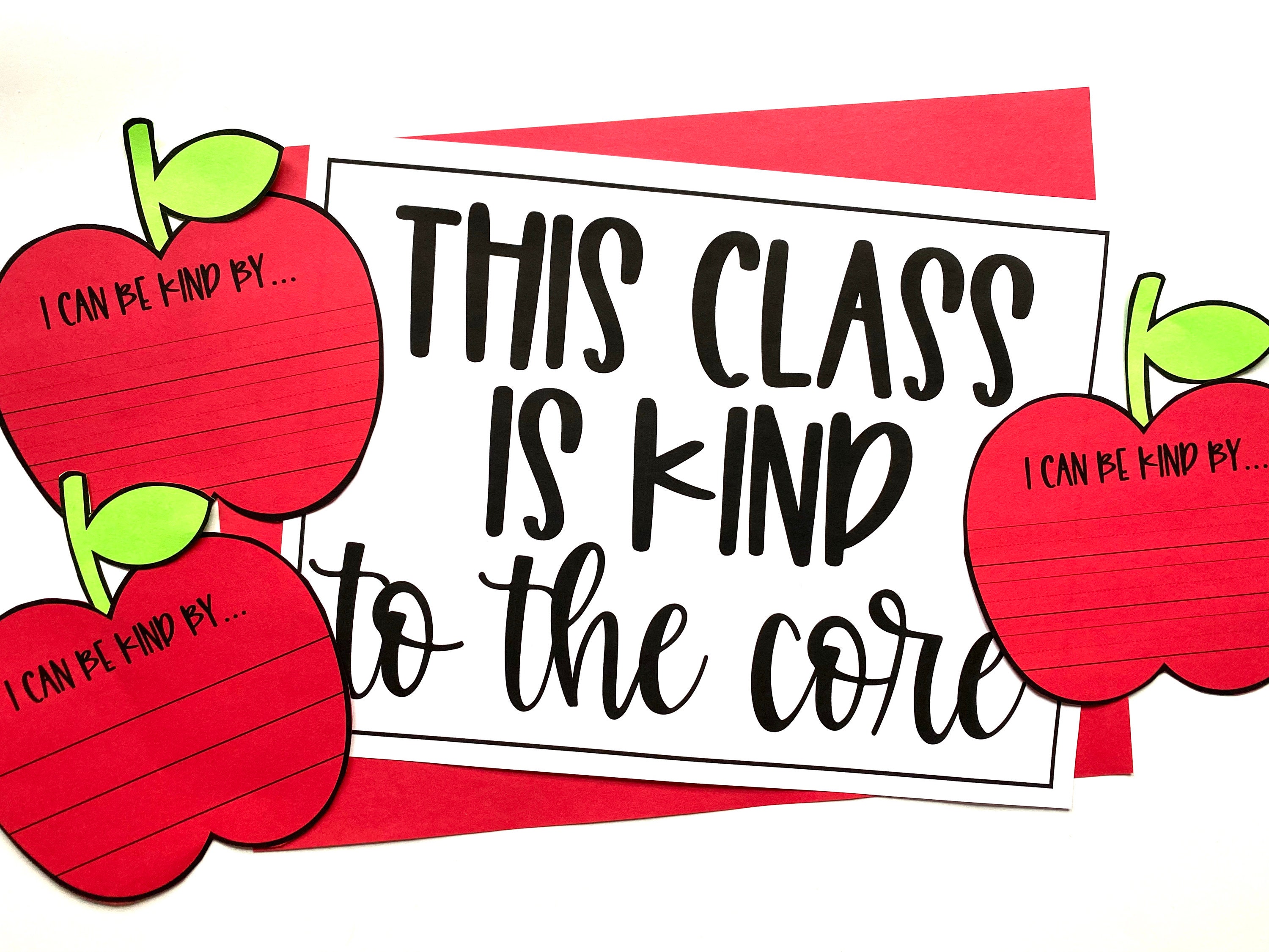 Kindness Bulletin Board and Apple Craft Door Decor • Fall September ...