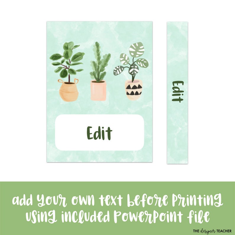 Plant Theme Editable Binder Covers & Spines for Teachers | Printable ...