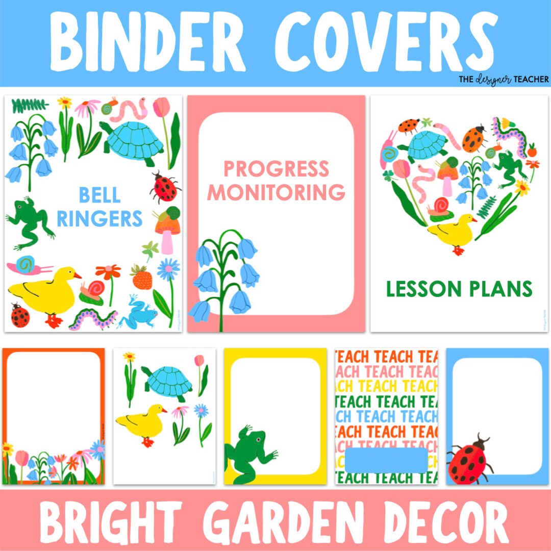 Bright Garden Theme Editable Floral Teacher Binder Covers & Spines - Etsy