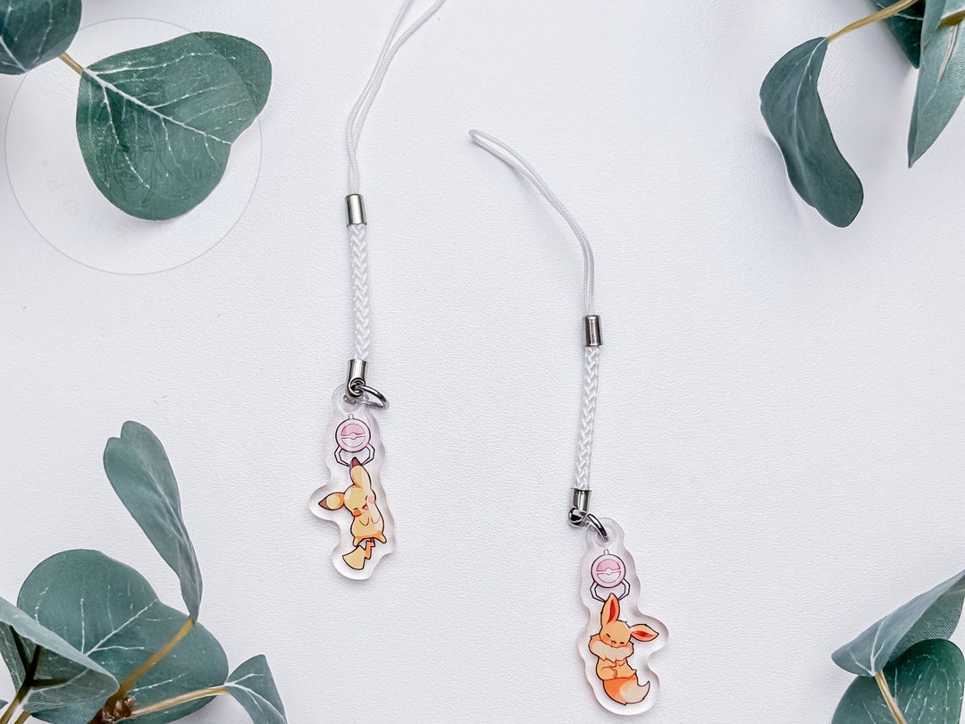 Anime Inspired Pika Gacha Phone Charm Thunder Mouse Keychain for Phone ...