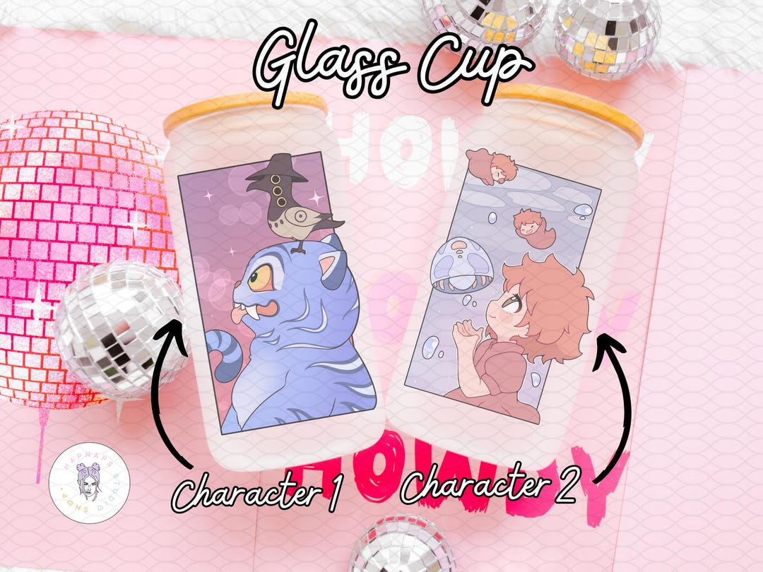 Anime Glass Cup in Different Cute Chibi Styles - Etsy