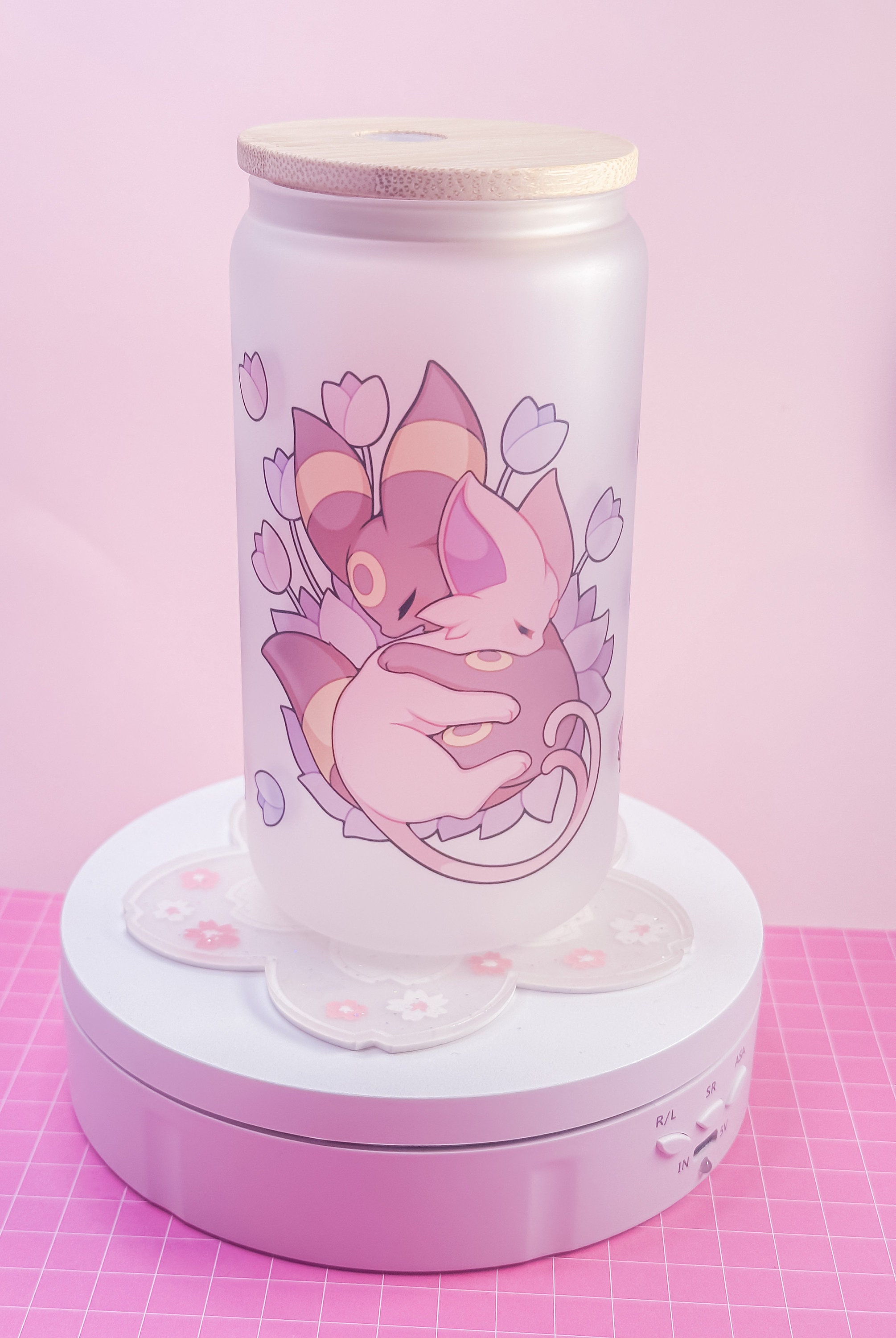 Anime Inspired Chibi Eeveelution Glass Cup Anime Gift for Her Kawaii ...