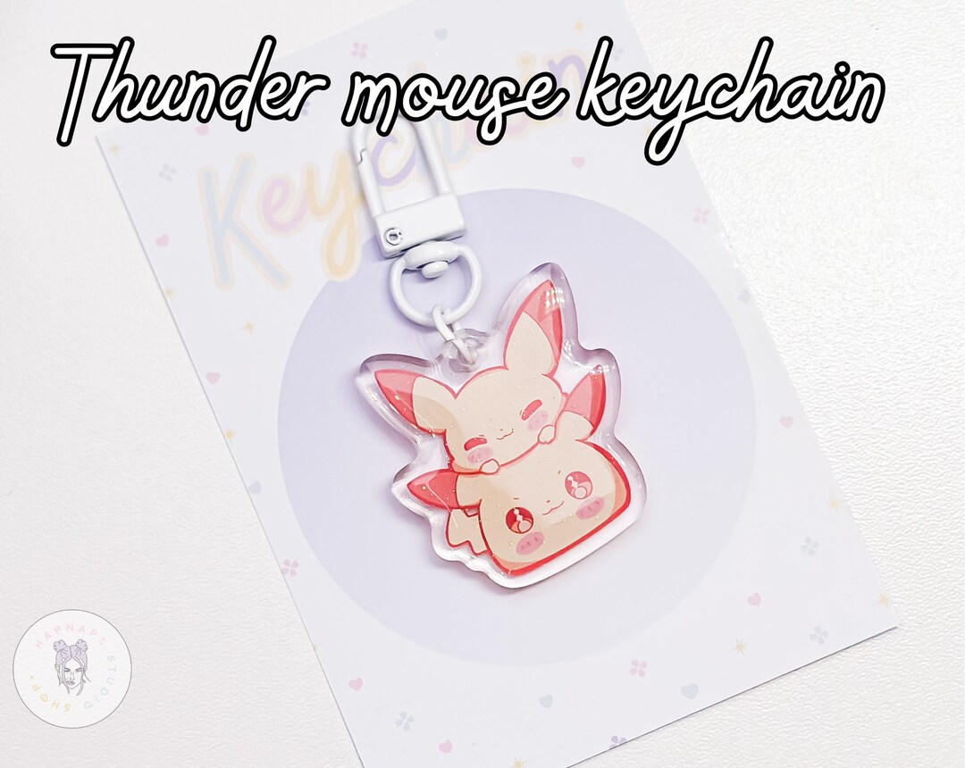 Famous Anime Inspired Chibi Pika Acrylic Keychain Thunder Mouse ...