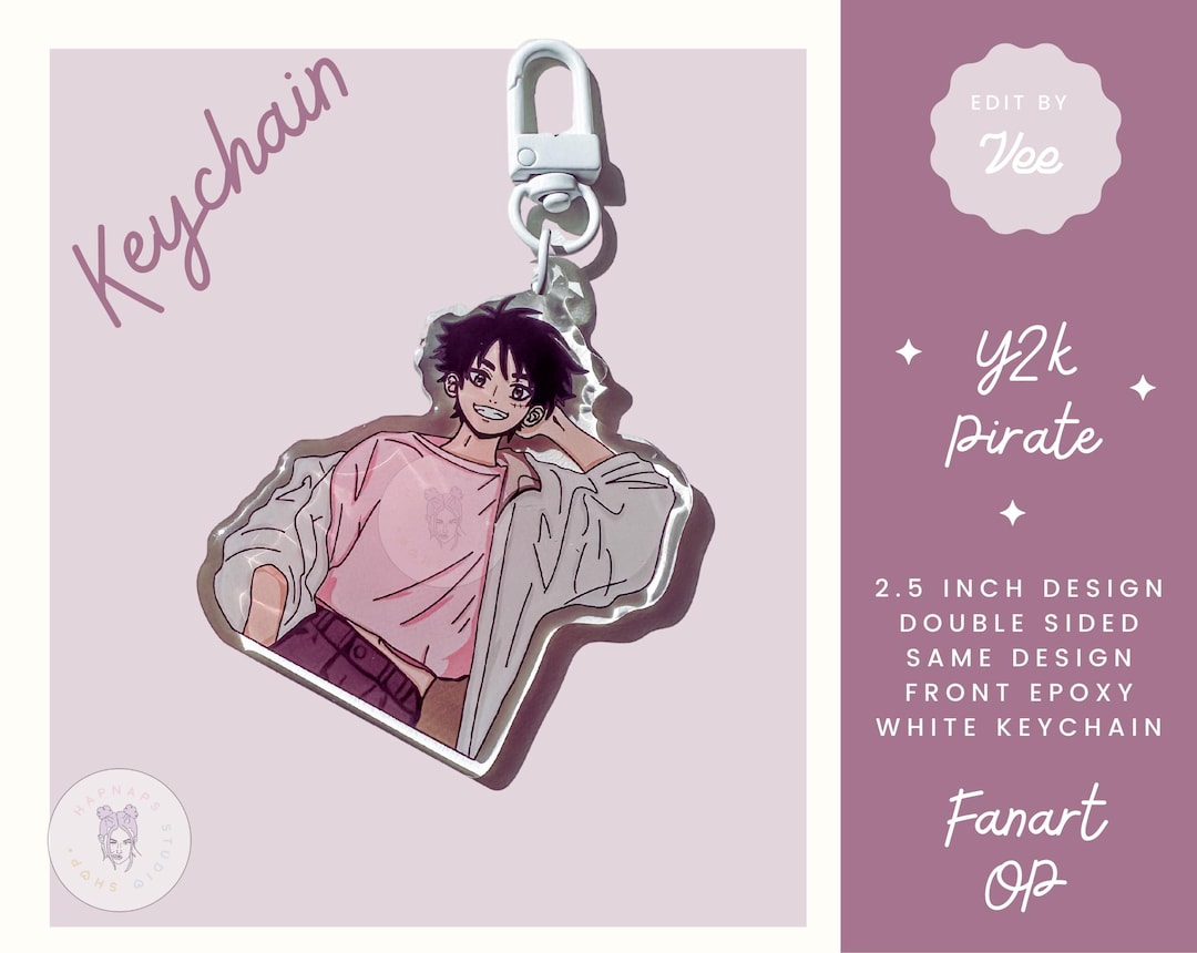 Anime Black Hair Boy Keychain Kawaii Y2k Style Anime Cute Boy Epoxy ...