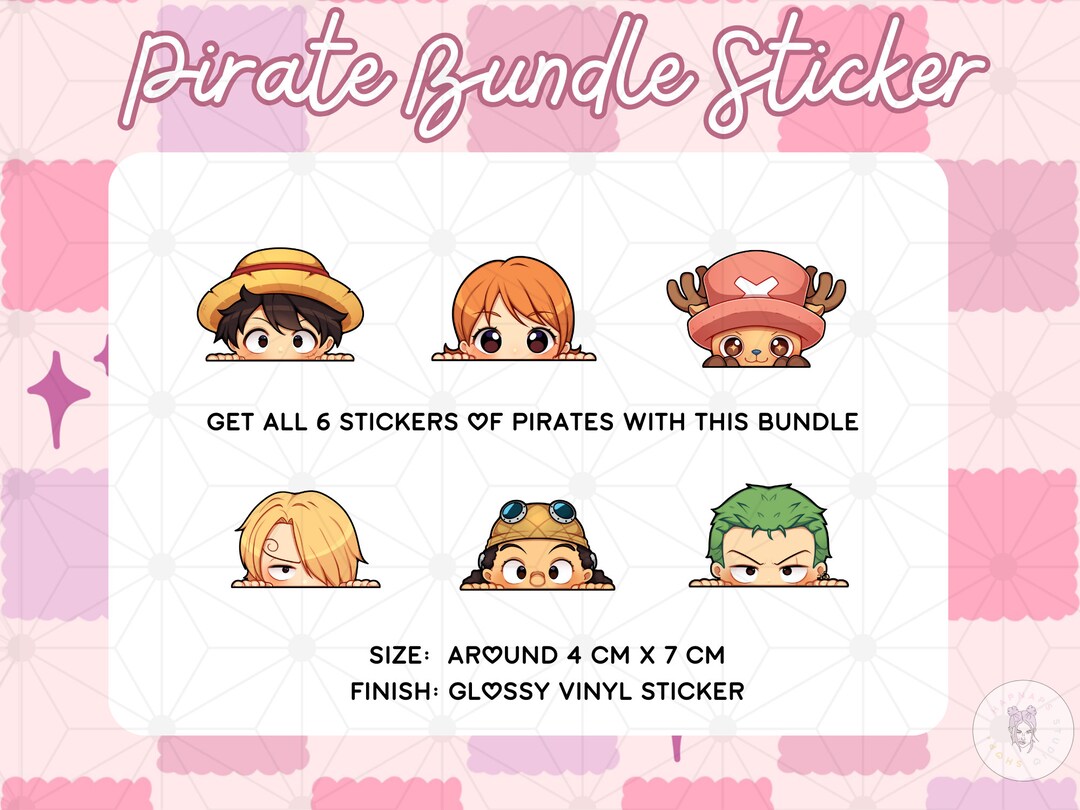 Anime Chibi Pirate Sticker Kawaii Anime Straw Hats Sticker Cute ...