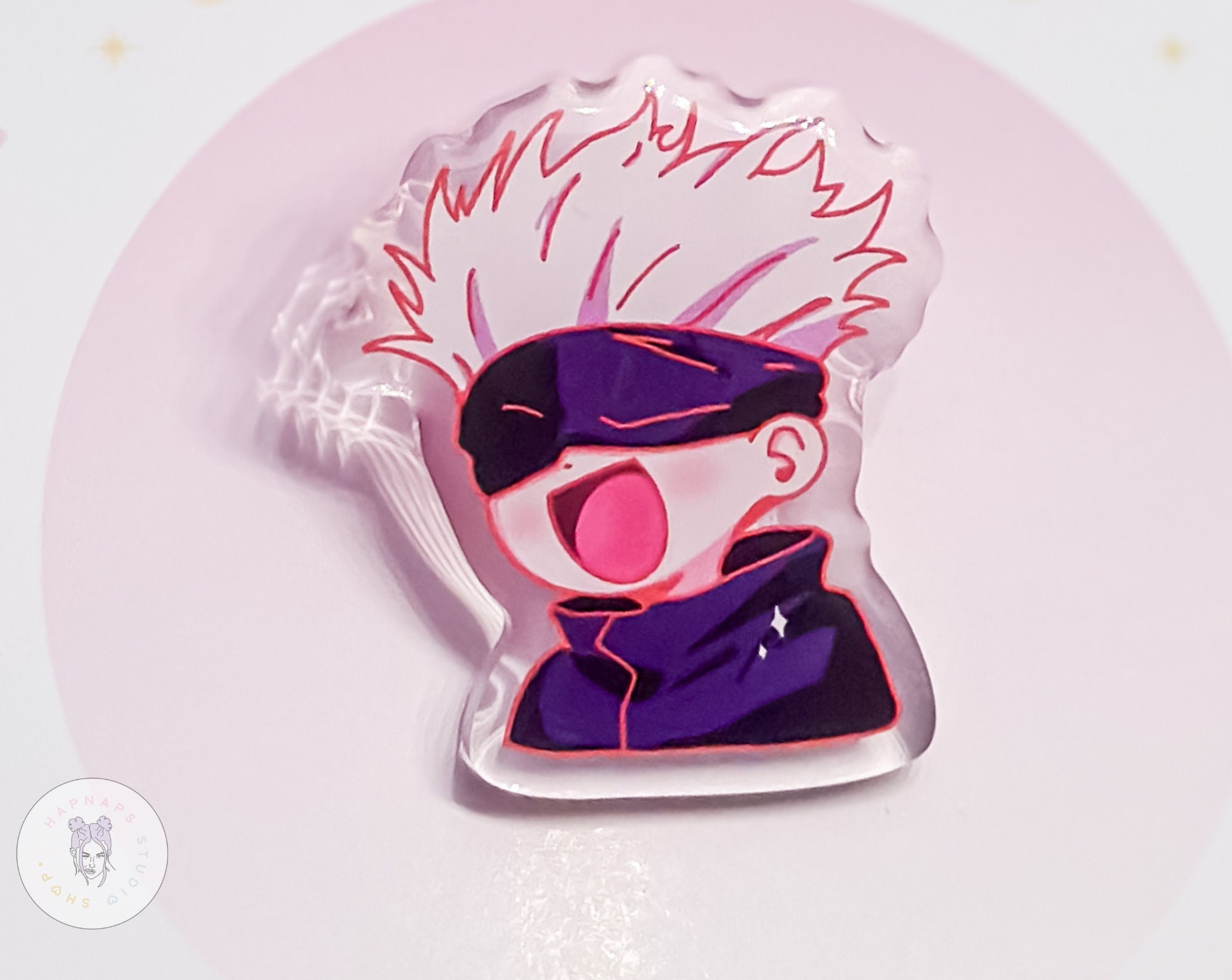 Anime Inspired Chibi Exorcist Gojo Acrylic Pin Cute Jjk Pin Perfect for ...