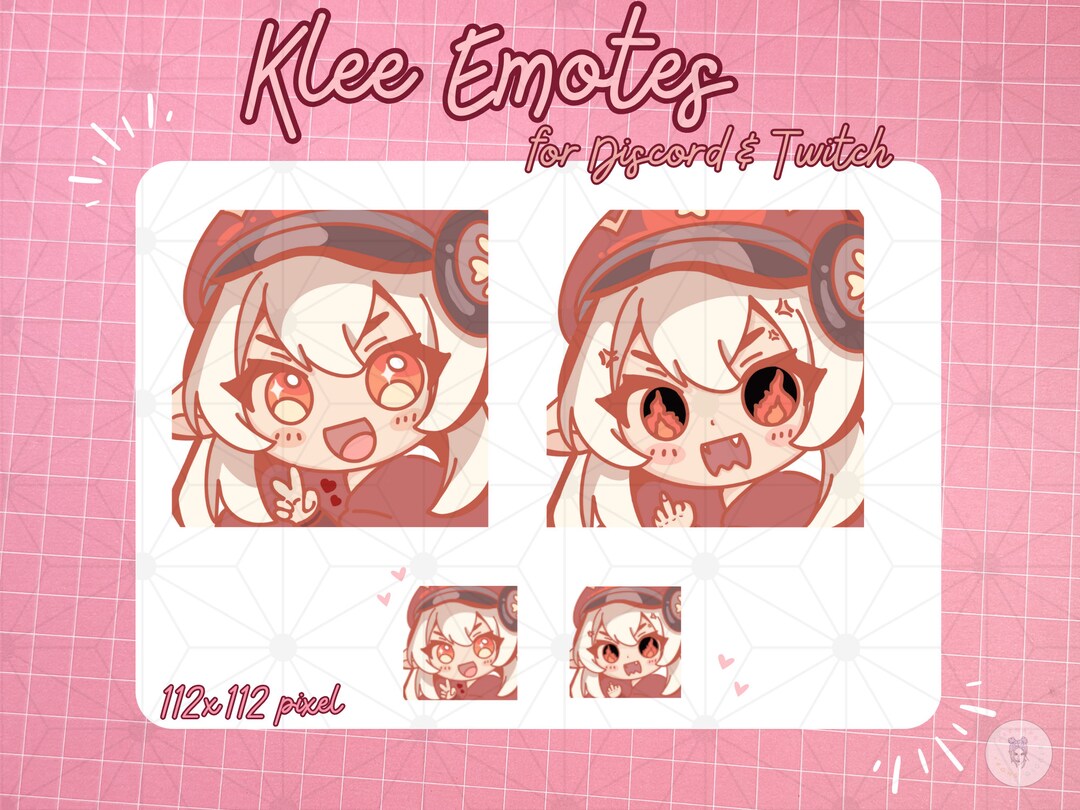 Anime Inspired Twitch Emotes Klee Discord Emotes Twitch Emotes Pack ...