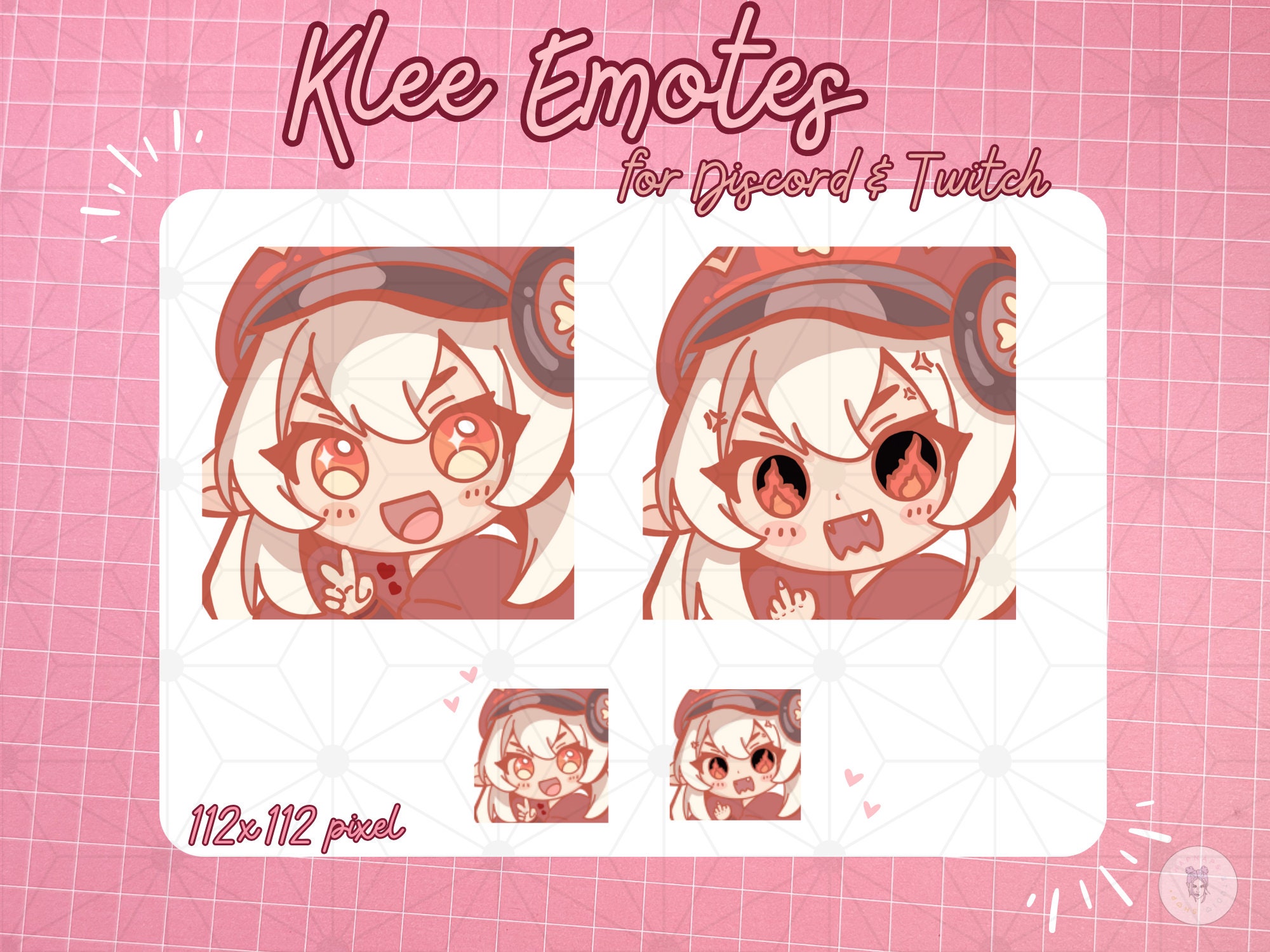 Anime Inspired Twitch Emotes Klee Discord Emotes Twitch Emotes Pack ...