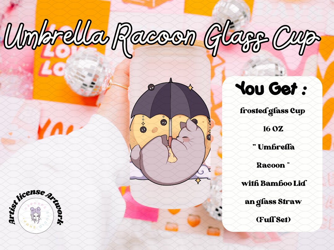 Anime Inspired Soots Sprites Racoon Glass Cup Anime Kawaii Anime Glass ...