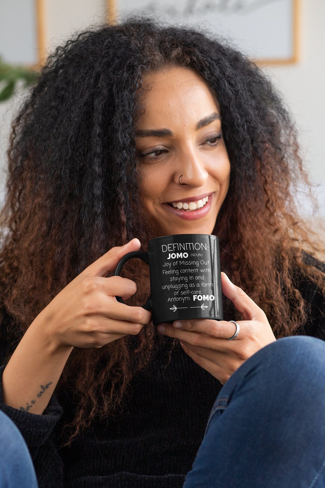 JOMO Coffee Mug With Inspirational Quote Gift for Her Birthday Gift Box ...