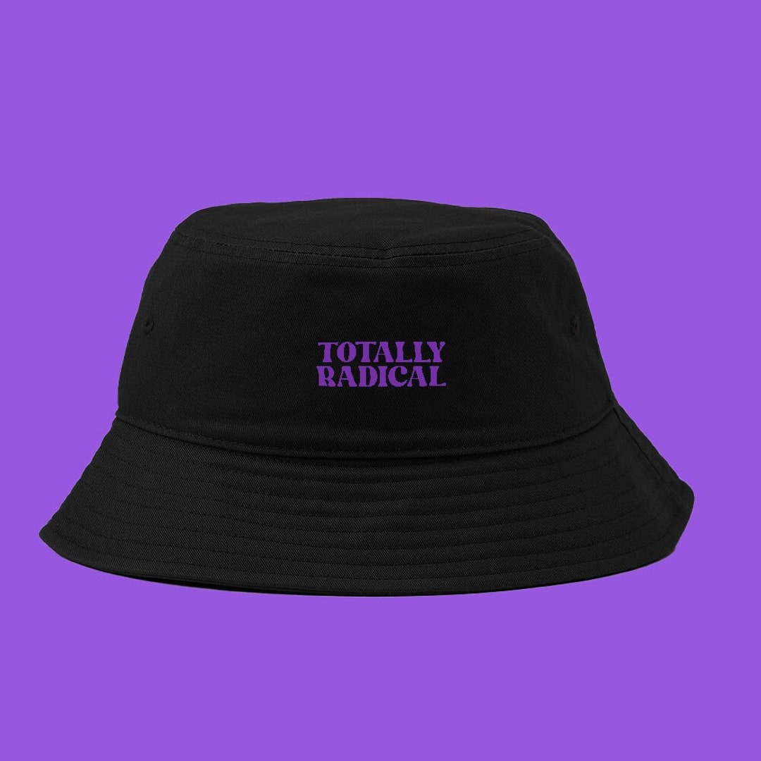 Totally Radical Purple 80's Printed Bucket Hat Made in USA - Etsy