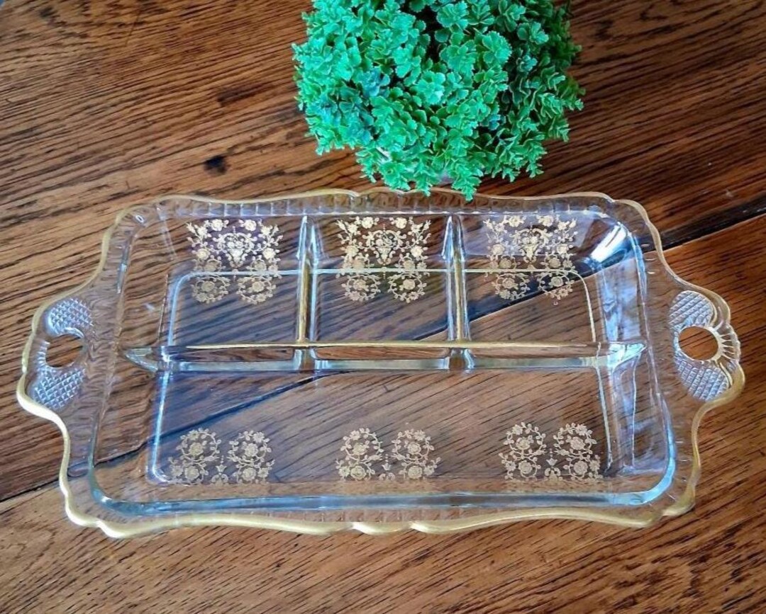 1920s - RARE - Vintage - French - St. Louis - Crystal - Relish - Dish ...