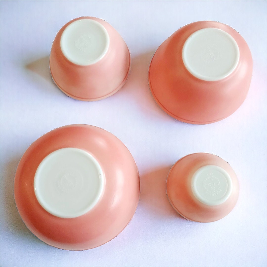1950s Vintage RARE Authentic Pyrex Pink Nesting Mixing Bowls Set of 4 ...