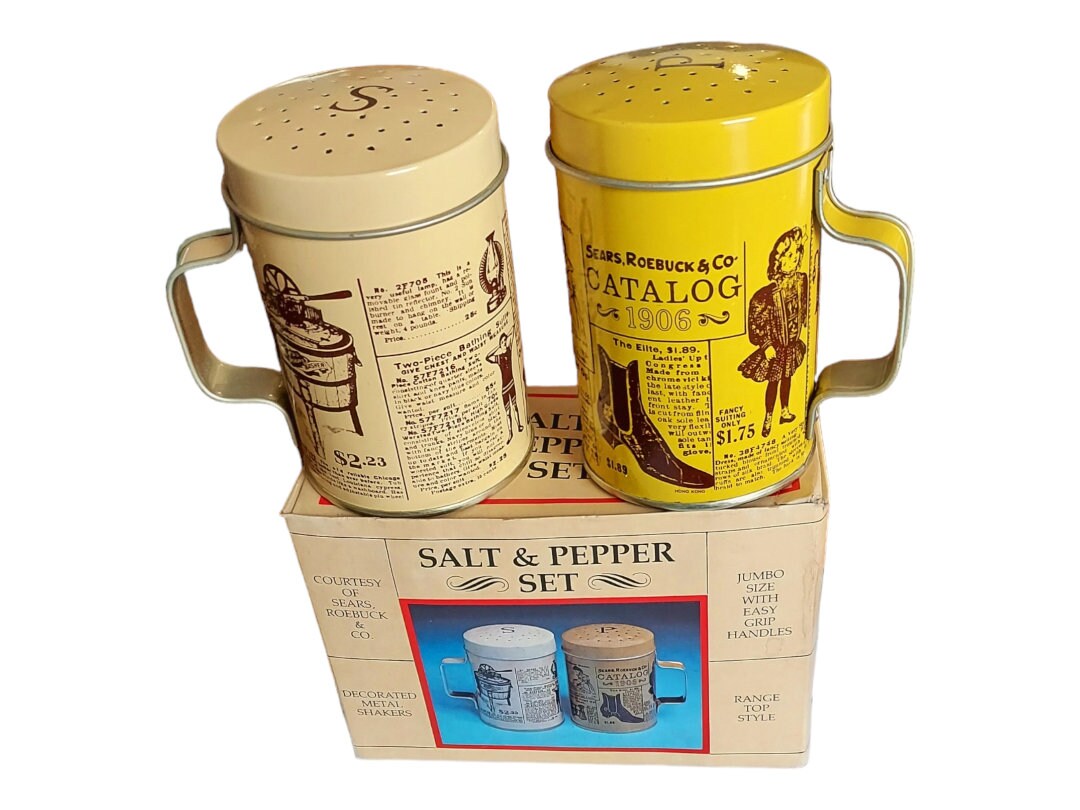 1970s Sears Vintage Catalog Range-top Style Metal Salt & Pepper Shakers ...
