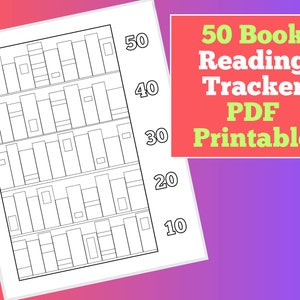 50 Book Reading Challenge Tracker PDF Printable - Summer Reading ...